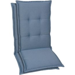 Hochlehnerauflage GO-DE, blau, B:50cm H:7cm T:120cm, Polyester, Polyurethan, Polsterauflagen, Ma&szlig;e ca.: 50 cm x 120 cm x 7 cm