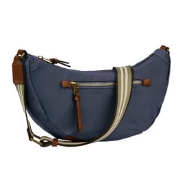 Handtasche Camel Active "Bari" Gr. B/H/T: 33cm x 15cm x 12cm, blau (dunkelblau), Damen, Nylon, kontrastfarbene Details, Taschen, aus hochwertigem matten Nylon mit gestreiftem Gewebeband