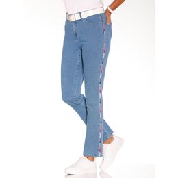 Bequeme Jeans Casual Looks, Damen, Gr. 25, Kurzgrößen, blau (blau, bleached), 79% Baumwolle, 19% Polyester, 2% Elasthan, unifarben, lang, Jeans