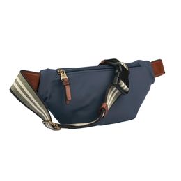 Bauchtasche Camel Active "Bari", Damen, Gr. B/H/T: 33cm x 13cm x 7cm, blau (dunkelblau), Nylon, kontrastfarbene Details, Taschen, aus hochwertigem matten Nylon mit gestreiftem Gewebeband