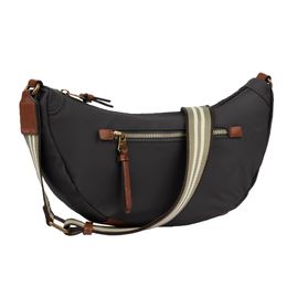 Handtasche Camel Active "Bari", Damen, Gr. B/H/T: 33cm x 15cm x 12cm, schwarz, Nylon, kontrastfarbene Details, Taschen, aus hochwertigem matten Nylon mit gestreiftem Gewebeband