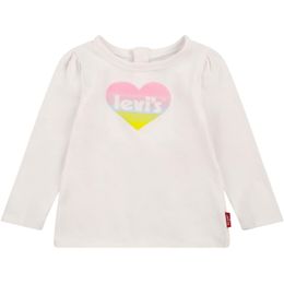 Langarmshirt LEVI'S KIDS Gr. 24M (92), weiß, Baby, Jersey, Obermaterial: 100% Baumwolle, bedruckt, Shirts, for GIRLS