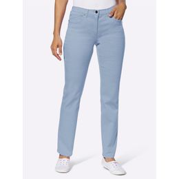 Bequeme Jeans Casual Looks, Damen, Gr. 22, Kurzgrößen, blau (bleu), 96% Baumwolle, 4% Elasthan, unifarben, lang, Jeans