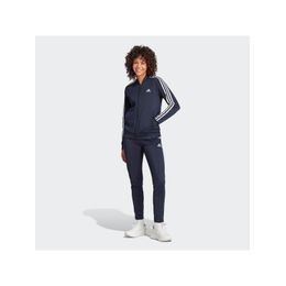 Trainingsanzug adidas Sportswear "Große Größen" Gr. XXL, blau, Damen, Obermaterial: 100% Polyester, unifarben, Sportanzüge