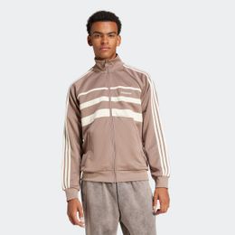 Outdoorjacke adidas originals "FIRST TT", Herren, Gr. L, trace braun, wonder weiß, Obermaterial: 70% Polyester, 30% Baumwolle, sportlich, Jacken