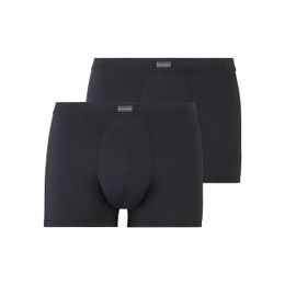 Boxershorts Bruno Banani, Herren, Gr. L, schwarz, Microfaser, Obermaterial: 90% Polyamid, 10% Elasthan, unifarben, körpernah, Unterhosen, mit angesetztem Bündchen