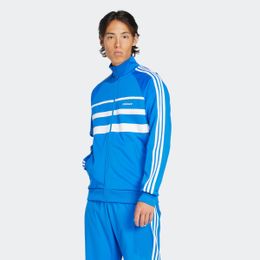 Outdoorjacke adidas originals "FIRST TT", Herren, Gr. M, blau (blau, weiß), Obermaterial: 70% Polyester, 30% Baumwolle, sportlich, Jacken