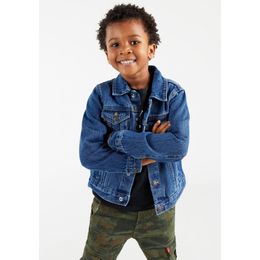 Jeansjacke LEVI'S KIDS "TRUCKER JACKET", Jungen, Gr. 8/128 (134), blau (blau used), Denim/Jeans, Obermaterial: 100% Baumwolle, Basic schmal, Langarm 1-Knopf-Manschette, Jacken, for BOYS