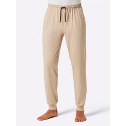 wäschepur Pyjamahose WÄSCHEPUR, Herren, Gr. 48/50, Normalgrößen, beige, 100% Baumwolle, unifarben, Hosen