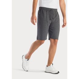 Sweatshorts Kangaroos "kurze Jogginghose", Herren, Gr. 48/50 (M), N-Gr, grau (anthrazit), Sweatware, Obermaterial: 60% Baumwolle, 40% Polyester, unifarben, Basic, lässig geschnitten kniefrei, Hosen, aus weicher Sweatware mit Kordel