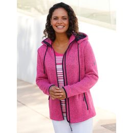 Fleecejacke Casual Looks Gr. 46, pink (fuchsia, meliert), Damen, 100% Polyester, meliert, Jacken