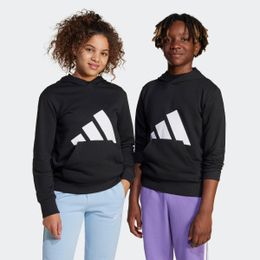 Kapuzensweatshirt adidas Sportswear "J BL FT HD 280" Gr. 128, schwarz-weiß (schwarz, weiß), Kinder, Obermaterial: 55% Baumwolle, 36% Polyester, 9% Viskose, Sweatshirts