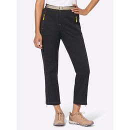 Outdoorhose Casual Looks, Damen, Gr. 40, Normalgrößen, schwarz, 95% Polyamid, 5% Elasthan, unifarben, 7/8-Länge, Hosen