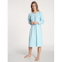 Nachthemd Calida "Soft Cotton" Gr. L (48/50), N-Gr, blau (hellblau), Damen, Interlock, Obermaterial: 100% Baumwolle, unifarben, Kleider, mit Raglanschnitt