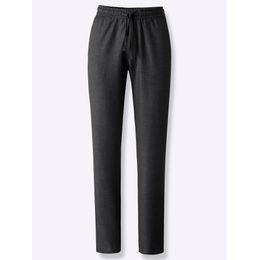 Schlupfhose Heine, Damen, Gr. 38, Normalgrößen, schwarz, 55% Leinen, 45% Viskose, unifarben, 7/8-Länge, Hosen