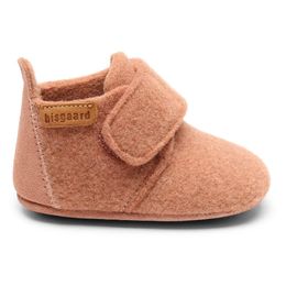 Hausschuh bisgaard "bisgaard Baby Wool", Kinder, Gr. 23, rosa (rose), Wolle, klassisch, Schuhe, Wagenschuh, Babyschuh, Schlupfschuh mit Klettverschluss