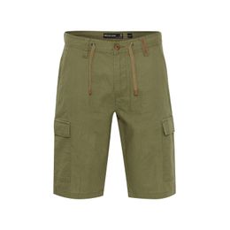 Cargoshorts INDICODE "Cargoshorts IDMosato", Herren, Gr. S, N-Gr, grün (schwarz olive), Obermaterial: 55% Leinen LI. 45% Baumwolle CO., casual, regular fit kurz, Hosen