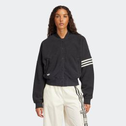 Outdoorjacke adidas originals "NC BOMBER JKT", Damen, Gr. L, schwarz-weiß (schwarz, cream weiß), Obermaterial: 55% Polyester, 45% Baumwolle, sportlich, Jacken