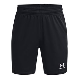 Trainingsshorts Under Armour "UA Challenger Strickshorts für Jungen", Kinder, Gr. L (152/158), N-Gr, schwarz (schwarz 001), Obermaterial: 100% Polyester, sportlich, Hosen