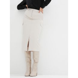 Cargorock Inspirationen, Damen, Gr. 38, beige (champagner), 94% Polyester, 6% Elasthan, unifarben, wadenlang, Röcke