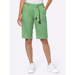 Bermudas Casual Looks, Damen, Gr. 42, Normalgrößen, grün (apfel, weiß, bedruckt), 100% Viskose, gemustert, mehrfarbig, kurz, Hosen