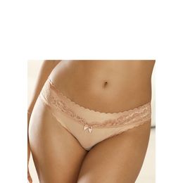 Bikinislip Lascana, Damen, Gr. 40/42, braun (nougat), Microtouch, Obermaterial: 88% Polyamid, 12% Elasthan, figurbetont, Unterhosen, mit extra flachen Kanten und feiner Spitze