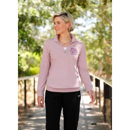 Sweatshirt Catamaran, Damen, Gr. 44/46, lila (mauve), 50% Baumwolle, 50% Polyester, unifarben, Langarm, Sweatshirts