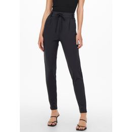 Jogger Pants Only "ONLPOPTRASH LIFE EASY COL PANT PNT NOOS" Gr. S (36), Länge 34, blau (blau graphite), Damen, Milano Rib, Obermaterial: 63% Viskose, 32% Nylon, 5% Elasthan, unifarben, Hosen, bequeme Form mit elastischem Bund und Kordelzug