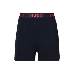 Pyjamahose HUGO UNDERWEAR "SPORTY LOGO_SHORTS", Damen, Gr. L, N-Gr, schwarz (schwarz 001), Sweatware, Obermaterial: 66% Baumwolle, 30% Polyester, 4% Elasthan, casual, Basic, Hosen, mit elastischem Bund