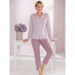 wäschepur Schlafanzug WÄSCHEPUR, Damen, Gr. 44/46, lila (mauve), 50% Baumwolle, 50% Modal, Homewear-Sets