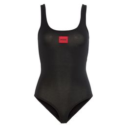 Body HUGO UNDERWEAR "BODYSUIT RED LABEL" Gr. XS (34), N-Gr, schwarz, Damen, Jersey, Obermaterial: 93% Baumwolle, 7% Elasthan, unifarben, kontrastfarbene Details, Bodies, mit rotem Logoaufnäher