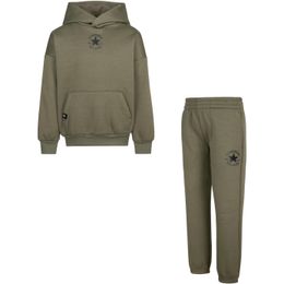 Jogginganzug Converse "CNVN SUSTAINABLE CORE PO SET" Gr. 3 (98), grün (khaki), Kinder, Obermaterial: 100% Polyester, Sportanzüge