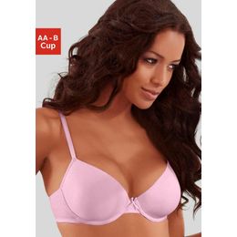Push-up-BH Lascana "perfect basic", Damen, Gr. 75, Cup AA, rosa (rosé), Microtouch, Obermaterial: 85% Polyamid (TACTEL), 15% Elasthan (LYCRA), Basic, BHs, mit Bügel und herausnehmbaren Vollschalen