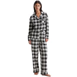 Marc O'Polo Pyjamahose MARC O'POLO Gr. M, N-Gr, schwarz (schwarz check), Damen, Flanell, Stoff, Obermaterial: 100% Baumwolle, Hosen, mit Bindeband und Eingriffstaschen