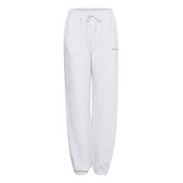 Jogginghose THEJOGGCONCEPT "Jogginghose JCSAJA JOGGING PANTS", Damen, Gr. L, N-Gr, grau (light grau melange), Obermaterial: 85% Baumwolle CO. 15% Polyester PES., meliert, Basic, relaxed fit normal, Hosen