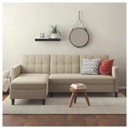 Ecksofa DOREL HOME "Hartford II", braun (cappucino), B:213cm H:83cm T:154cm, Webstoff 100% Polyester, Sofas, mit Bettfunktion und Stauraum, Recamiere beidseitig montierbar