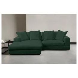 Ecksofa WERK2 "Eldorado L-Form", grün (moosgrün), B:285cm H:99cm T:195cm, 90% Polyester, 10% Nylon, Sofas, Design Ecksofa, besonders weicher Sitzkomfort, extra breite Ottomane