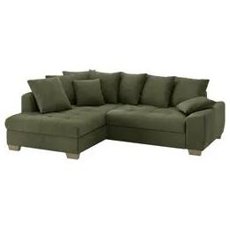 Ecksofa MR. COUCH "Nikita II, L-Form", grün, B:243cm H:88cm T:190cm, Memphis (Grundgewebe - 100% Polyester; Nutzschicht- 90% Polyester / 10% Polyamide), Sofas, Wahlweise mit Kaltschaum, EasyBett, Bettkasten