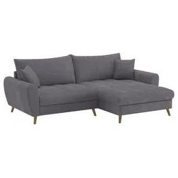 Ecksofa MR. COUCH "Blackburn II L-Form", grau (stripes 8629 stone), B:246cm H:71cm T:170cm, Stripes (92% Polyester / 8% Nylon), Sofas, Wahlweise mit Kaltschaumpolsterung bis 140 kg belastbar