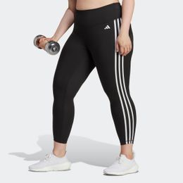 Trainingstights adidas Performance "TRAIN ESSENTIALS 3-STREIFEN HIGH-WAISTED – GROSSE GRÖSSEN", Damen, Gr. 3X (54/56), N-Gr, schwarz, Obermaterial: 85% Polyester, 15% Elasthan, clean, sportlich, 7/8-Länge, Hosen