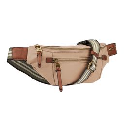 Bauchtasche Camel Active "Bari", Damen, Gr. B/H/T: 33cm x 13cm x 7cm, beige, Nylon, kontrastfarbene Details, Taschen, aus hochwertigem matten Nylon mit gestreiftem Gewebeband