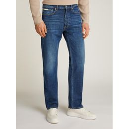 Straight-Jeans Calvin Klein Jeans "STANDARD STRAIGHT" Gr. 30, Länge 32, blau (denim schwarz), Herren, Denim/Jeans, Obermaterial: 99% Baumwolle, 1% Elasthan, unifarben, Jeans, Coinpocket, Logostickerei