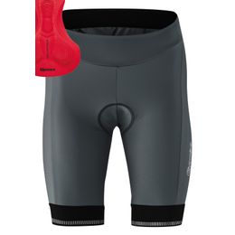 Fahrradhose Gonso "SITIVO W", Damen, Gr. 36, Normalgrößen, grau (dunkelgrau), 65% Polyamid (Recycelt), 35% Elasthan, Hosen, Damen Radhose mit innovativem Sitzpolsterkonzept