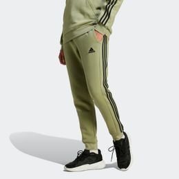 Sporthose adidas Sportswear "ESSENTIALS 3STREIFEN TAPERED CUFF HOSE" Gr. 4XL, N-Gr, grün (tent grün f16), Herren, Obermaterial: 78% Baumwolle, 22% Polyester, Hosen, Jogginghose aus Baumwollmix