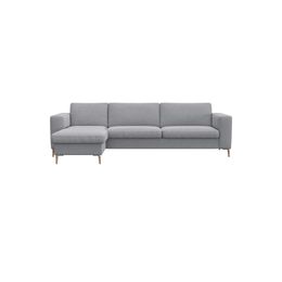 Ecksofa FLEXLUX "Fiore, Sitzaufbau mit hochwertigem Kaltschaum f&uuml;r mehr Sitzkomfort", grau (sophisto gre), B:262cm H:85cm T:92cm, 100% Polyester, Sofas, Ecksofa, breite Armlehnen, L-Form, F&uuml;&szlig;e Alu+ Eiche