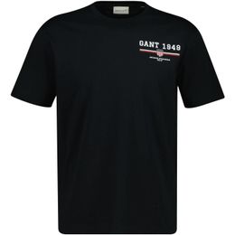 T-Shirt Gant "PRINTED GRAPHIC SS T-SHIRT" Gr. 4XL, schwarz, Herren, Jersey, Obermaterial: 100% Baumwolle, Shirts