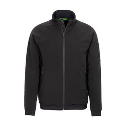 Kurzjacke BOSS Green "J_Gobi", Herren, Gr. L, schwarz (schwarz001), Web, Obermaterial: 84% Polyamid, 16% Elasthan, unifarben, casual, regular fit, hoch geschlossener Ausschnitt, Jacken, mit BOSS Schriftzug am Ausschnitt