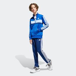 Trainingsanzug adidas Sportswear "J 3S TIBERIO TS", Kinder, Gr. 128, blau (royal blau, weiß, glow blau), Obermaterial: 100% Polyester, sportlich, Sportanzüge