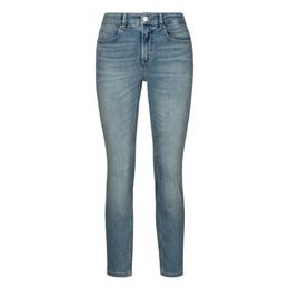 Skinny-fit-Jeans BOSS Orange "Jackie Mid Rise 4.0", Damen, Gr. 27, Länge 28, blau (navy 413), Denim/Jeans, Obermaterial: 94% Baumwolle, 5% Polyester, 1% Elasthan, unifarben, casual, skinny fit, Jeans, im Vintage Look, BOSS Logo