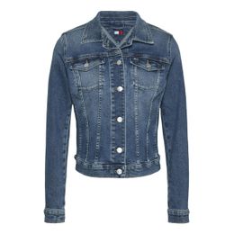 Jeansjacke Tommy Jeans "VIVIANNE SKN JACKET AI1232" Gr. M (38), blau (denim medium), Damen, Denim/Jeans, Obermaterial: 99% Baumwolle, 1% Elasthan, unifarben, Jacken, mit typischen Trucker Details